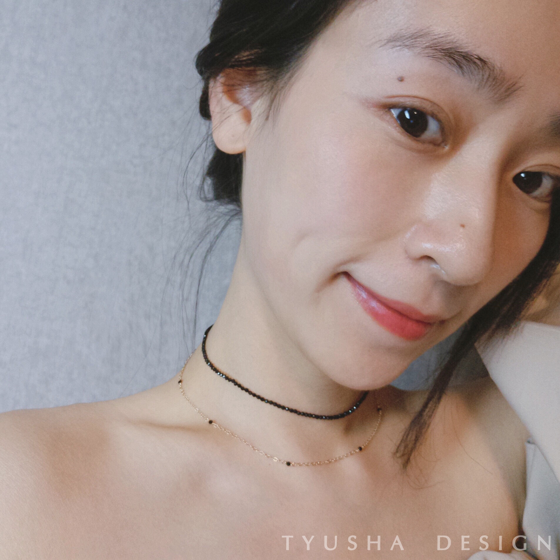 [USD 50.78] TYUSHA Design US Import 14k Gold Double Layer Necklace Women Clavicle Chain Short ...