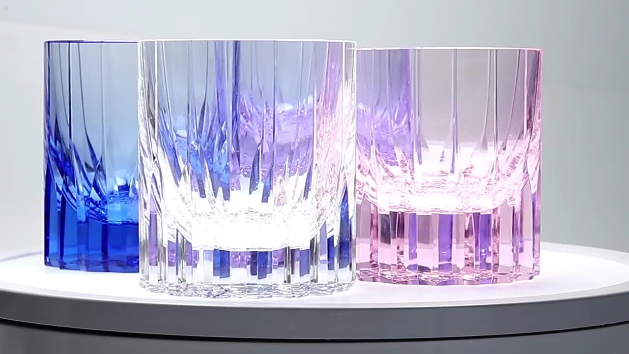 Luxury Pure K9 Optical Pure Crystal Whiskey Glass Sparkling Hand Carved ...