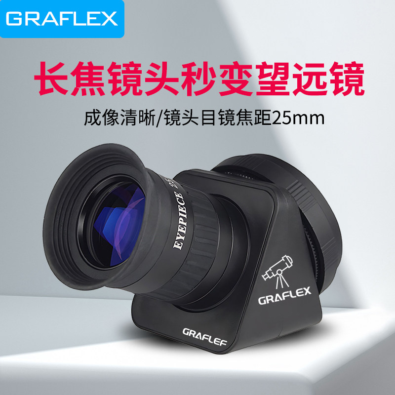 Leiner photography: long focal length lens connected to the eyepiece ...