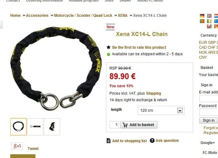 British XENA anti-hydraulic alloy steel anti-theft chain XC14-110 150 ...