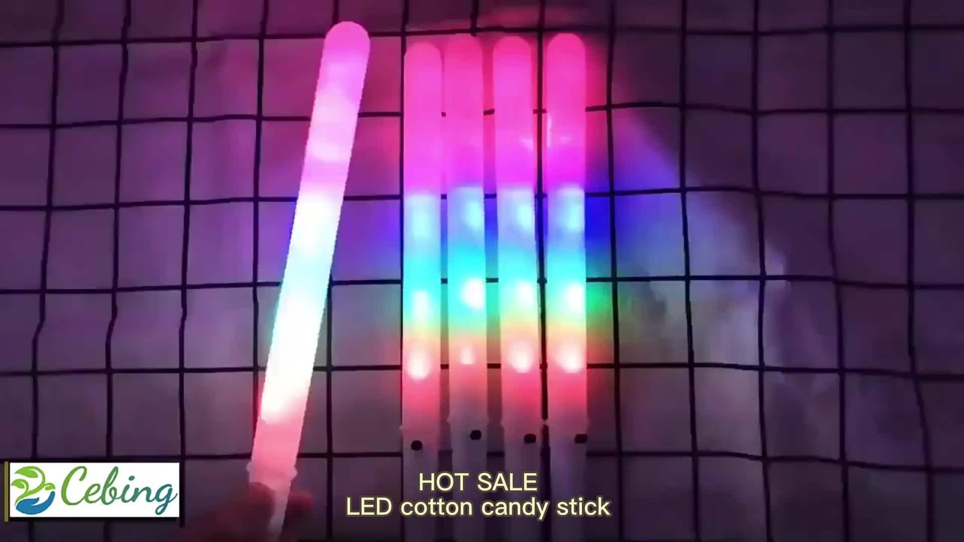 Led Cotton Candy Cones Colorful Glowing Marshmallow Sticks Glowing ...