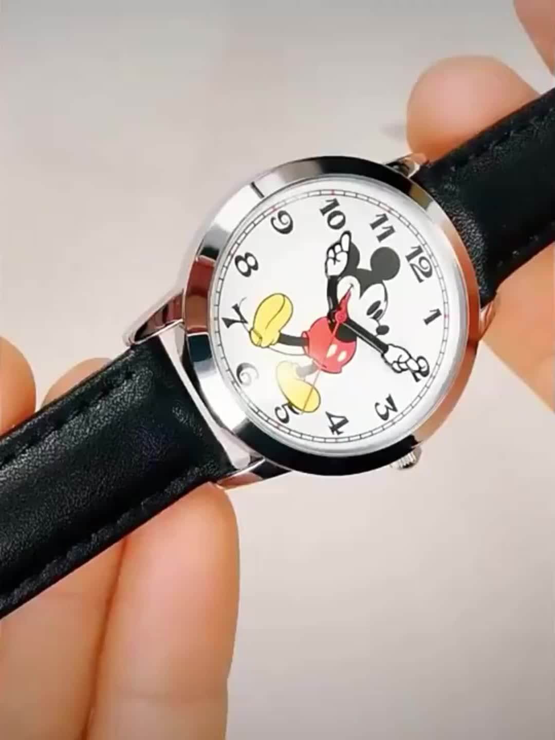 Official Disney License Mickey Mouse Cartoon Leather Strap Cute ...