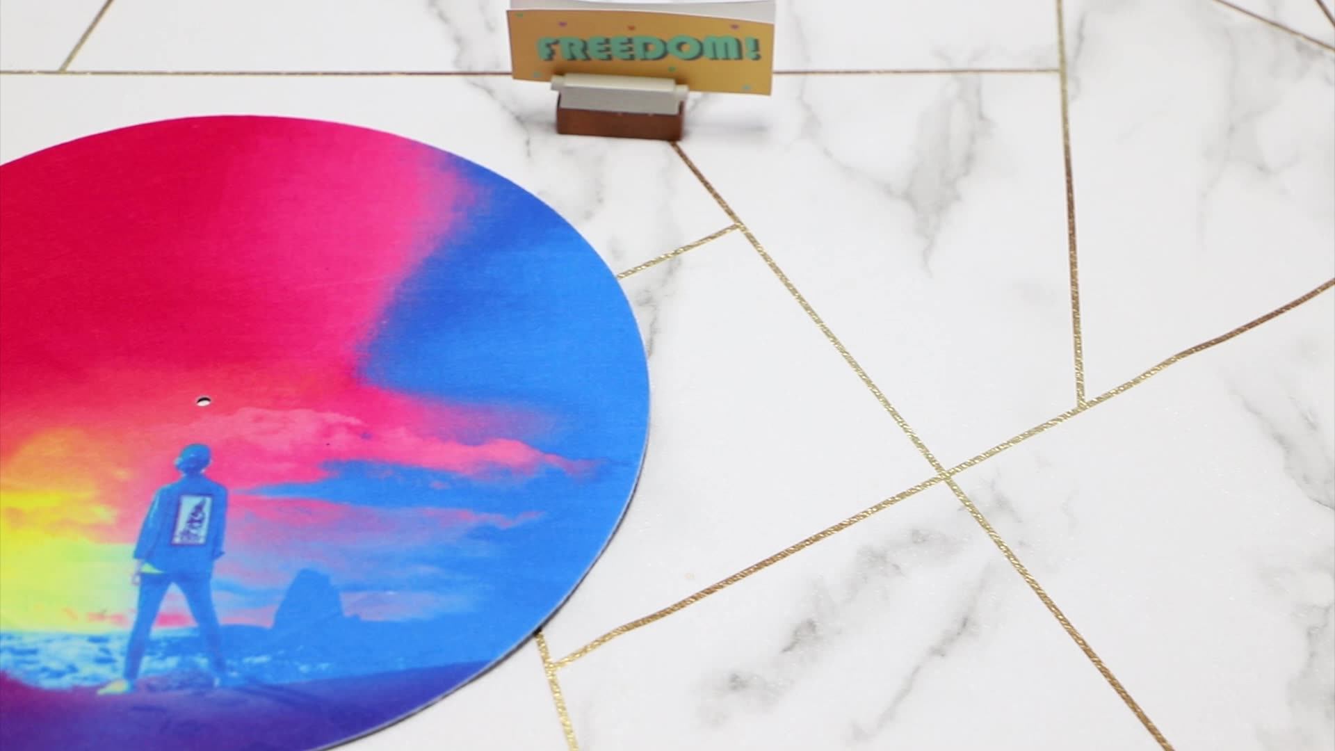 High Quality Custom Logo Printed Slipmat Round Dj Turntable Felt Wool ...