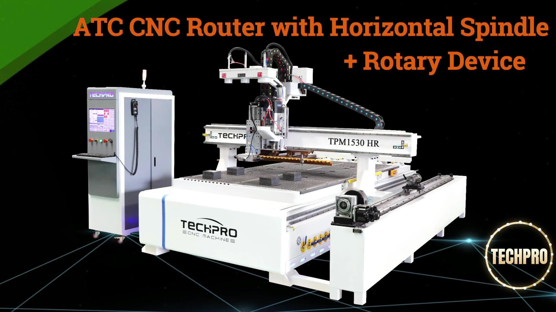 Multifunction Linear 12pcs Atc Machine Horizontal Spindle Wood Process Cnc Router With Rotary ...