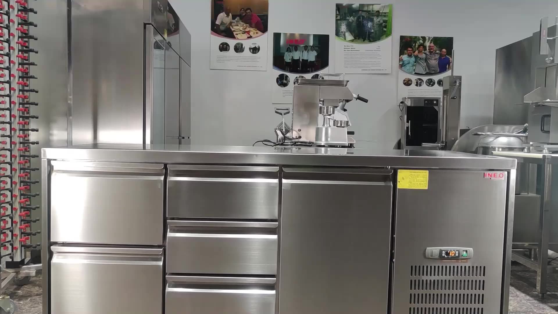 260l Horizontal Stainless Steel 4 Drawers Chiller Counter Restaurant ...