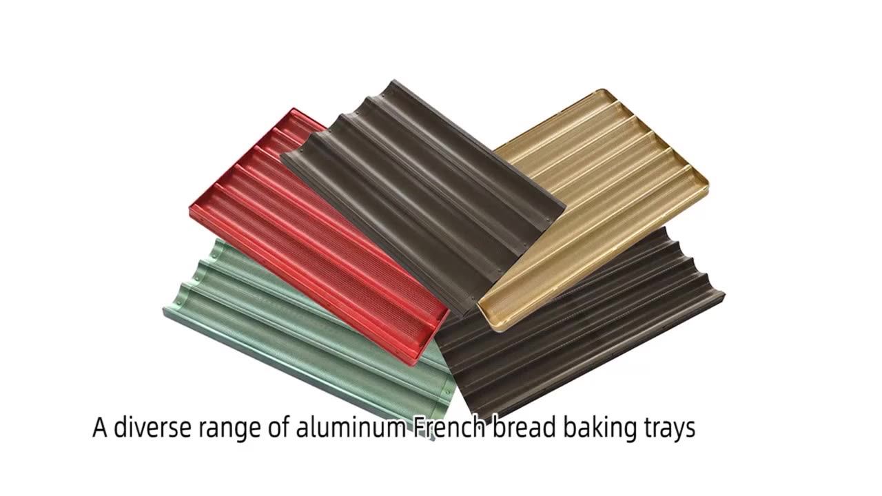 7 Rows Perforated Aluminum French Bread Loaf Baking Tray Baguette Pan ...