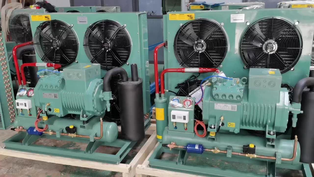 R404a Semi Hermetic Piston Refrigeration Compressor Condenser Unit For ...