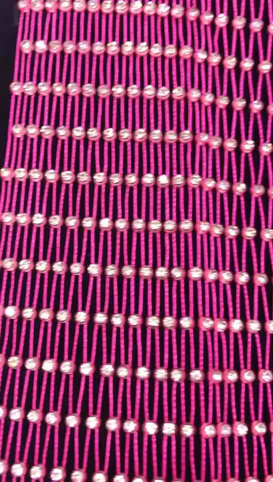 S104 Cheap Sparkling Elastic Fishnet Rhinestone Mesh Roll Crystal Mesh ...