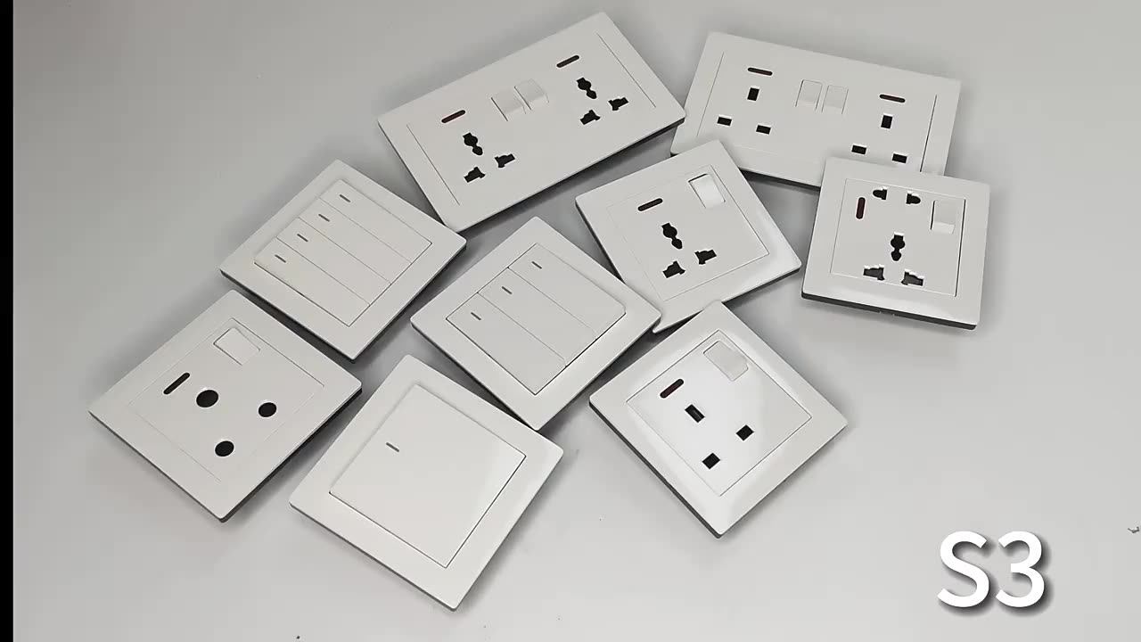 S3 Series Modern Simple Wall Switch Push Button Electric Lighting Pc ...