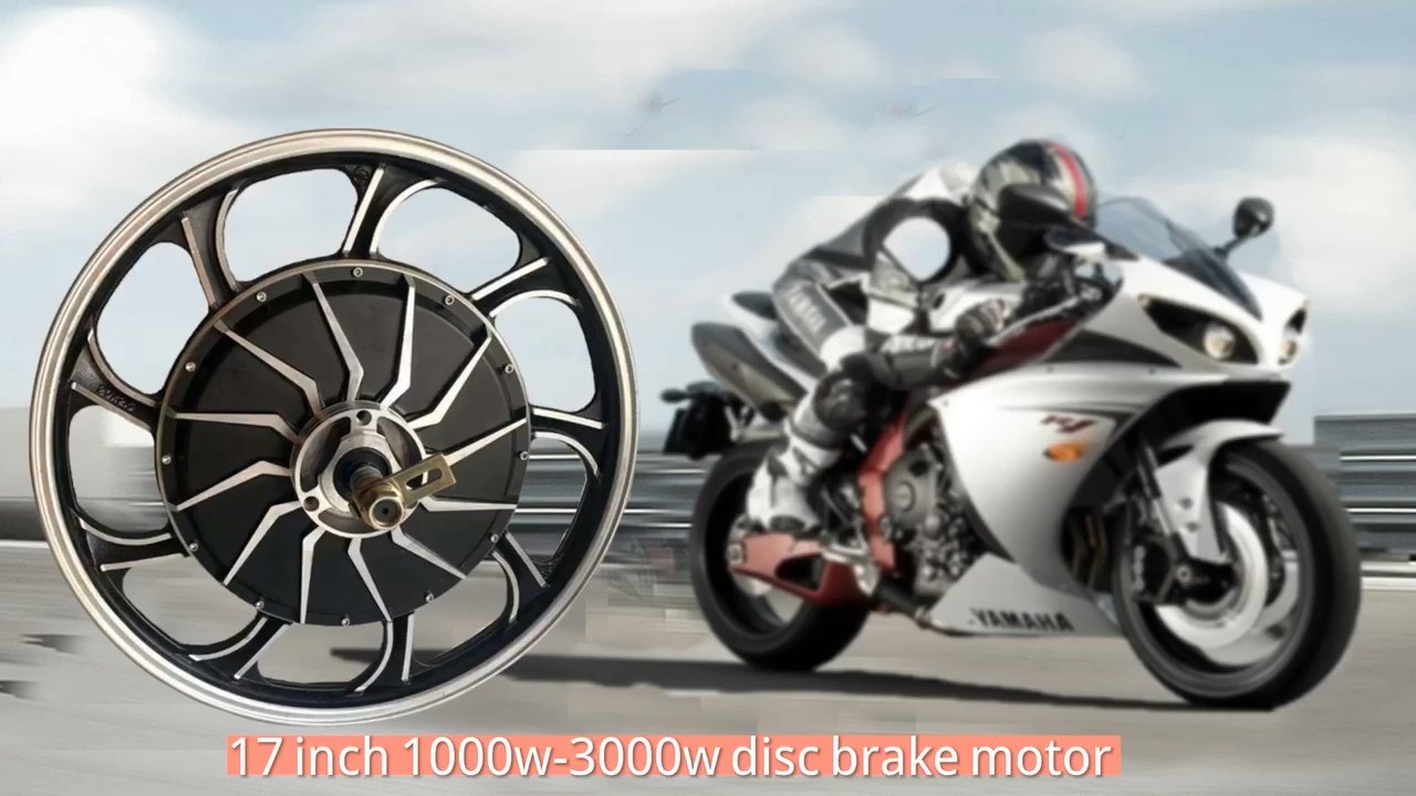 17-inch 60v72v 2000w Wheel Hub Motor For Gas-electric Hybrid Motorcycle ...