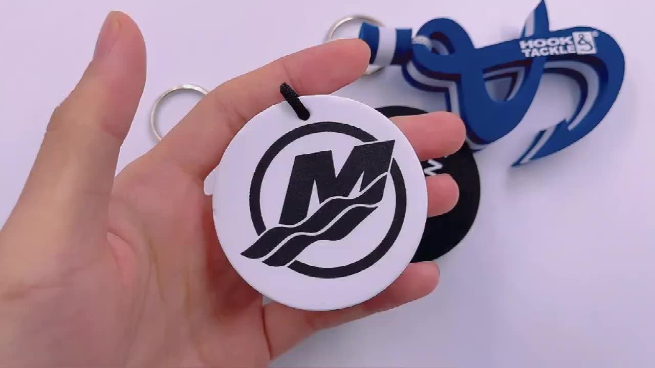 Custom Logo Shape Cylindrical Printed Logo Boat Key Chain Eva Materia ...