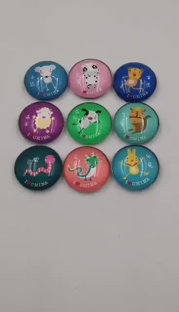 Custom Round Glass Refrigerator Magnets Printed Acrylic Fridge Magnets ...