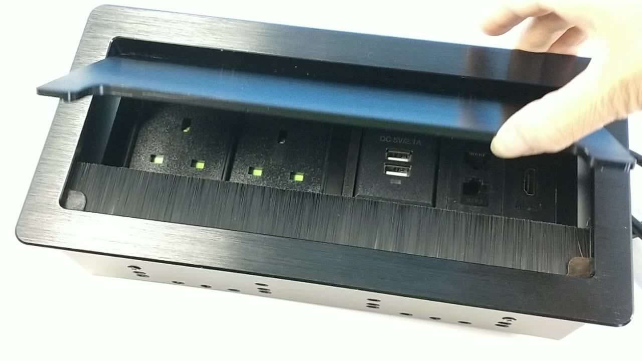 Aluminum Alloy Tabletop Cable Management Interconnect Brush Table ...