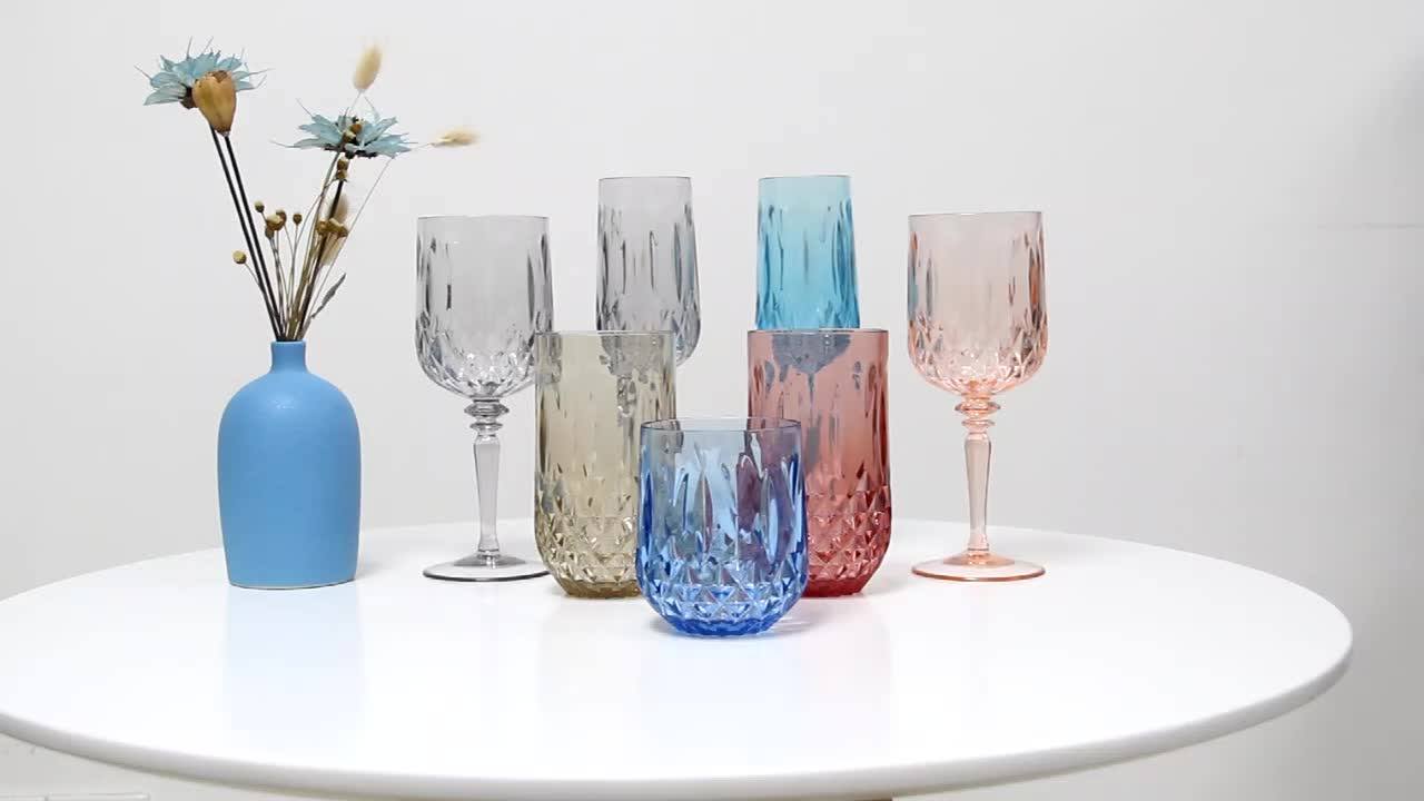 Factory Custom Polycarbonate Whiskey Wine Water Glass Set Colors Hard ...