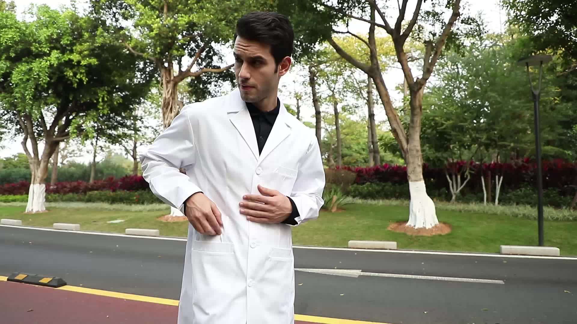 Unisex White Acid Resistant Anti-static Electricity Doctor Uniforms Lab ...