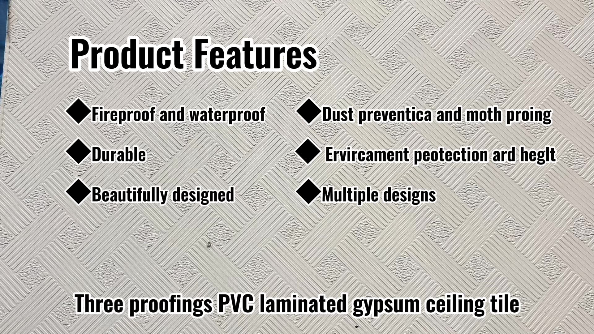 Standard Size Pvc Plaster Suspended Board Decorative Ceiling Panel ...