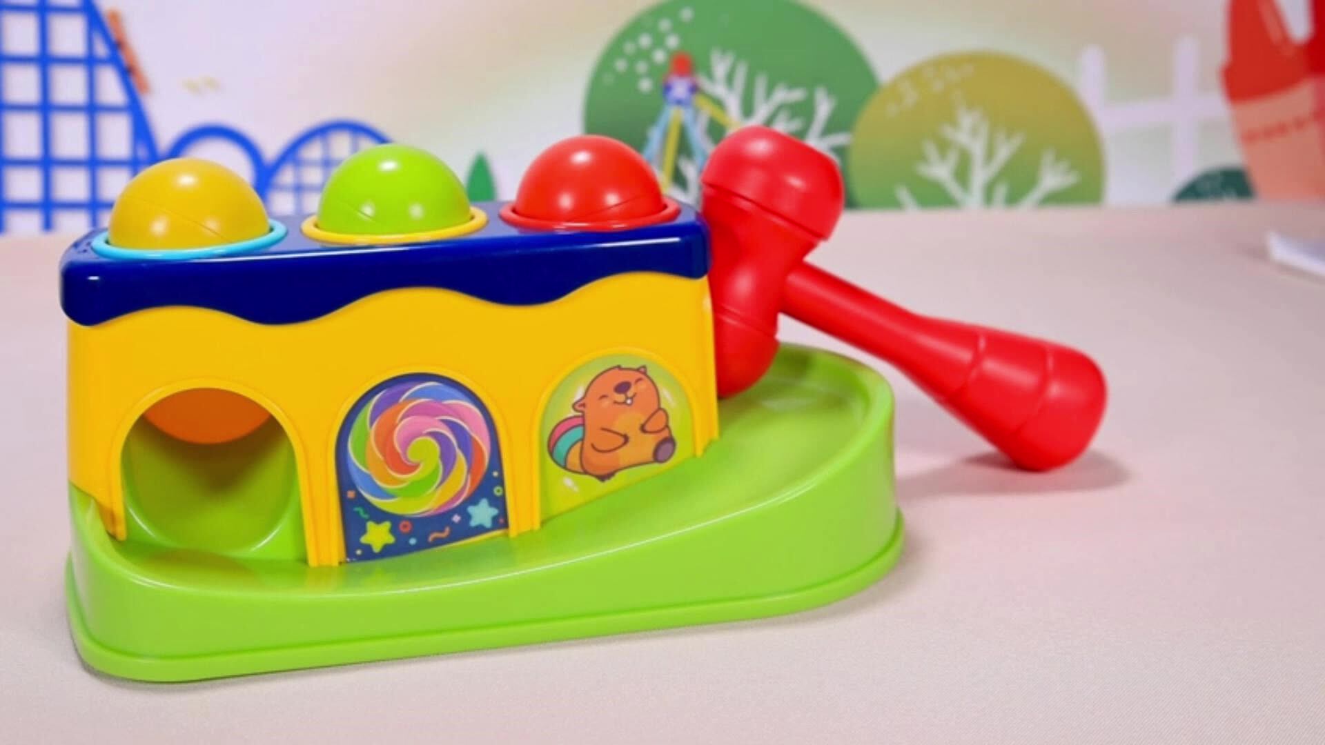 Hot Sale Kids Educational Knock Color Ball Toy Piling Platform Plastic ...