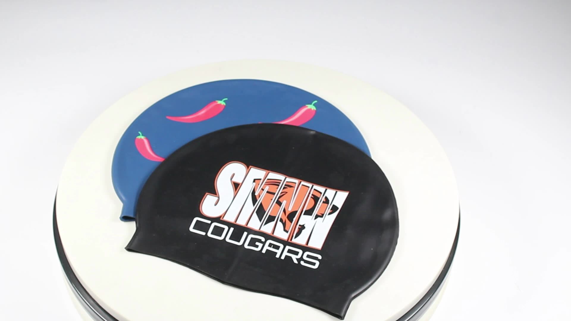 Accept Customized Logo Competition Swimming Hats 100% Silicone Caps For ...