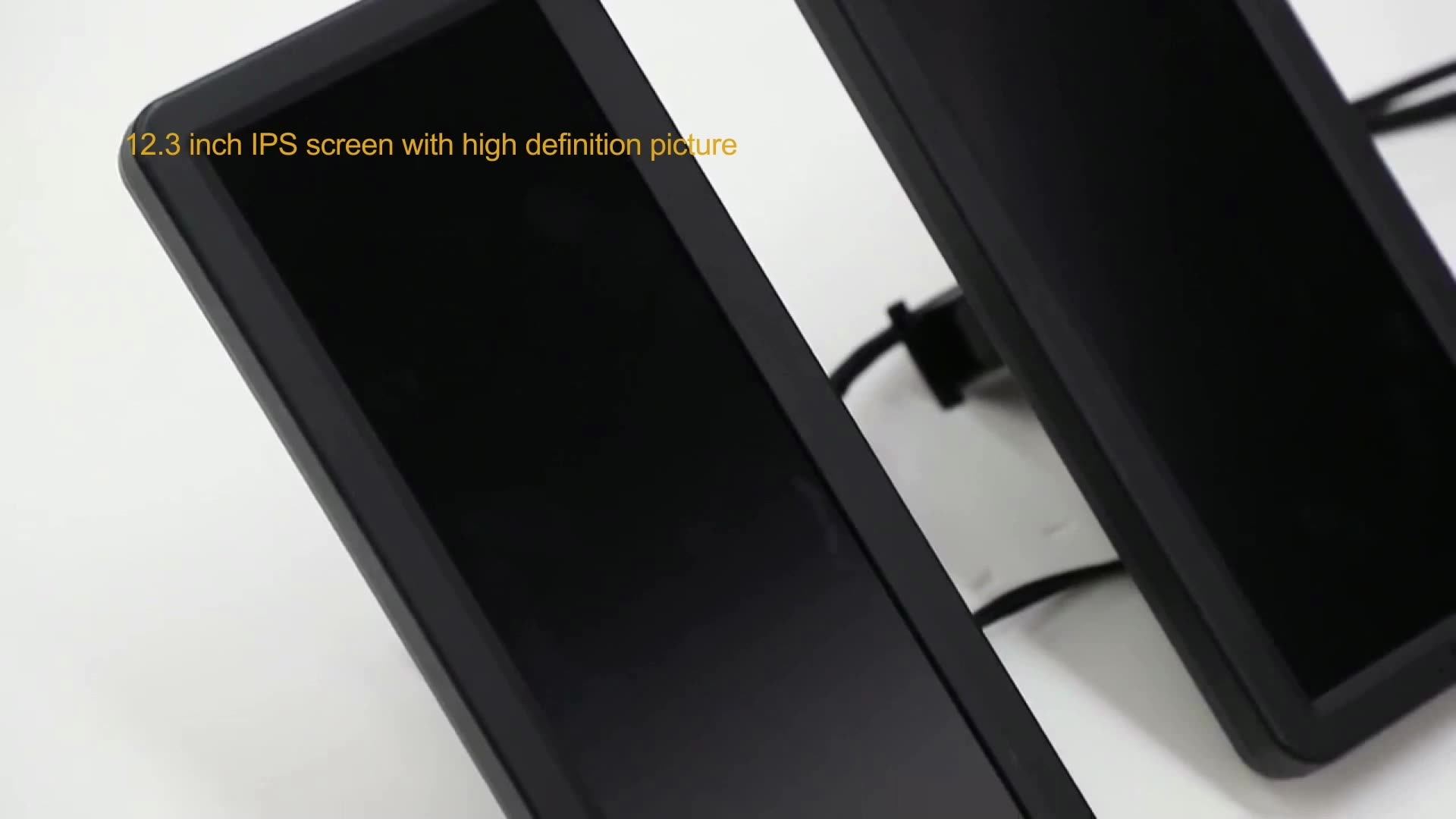 Stonkam 12.3 Inch Hd Electronic Rear View Mirror Monitor With Side View ...