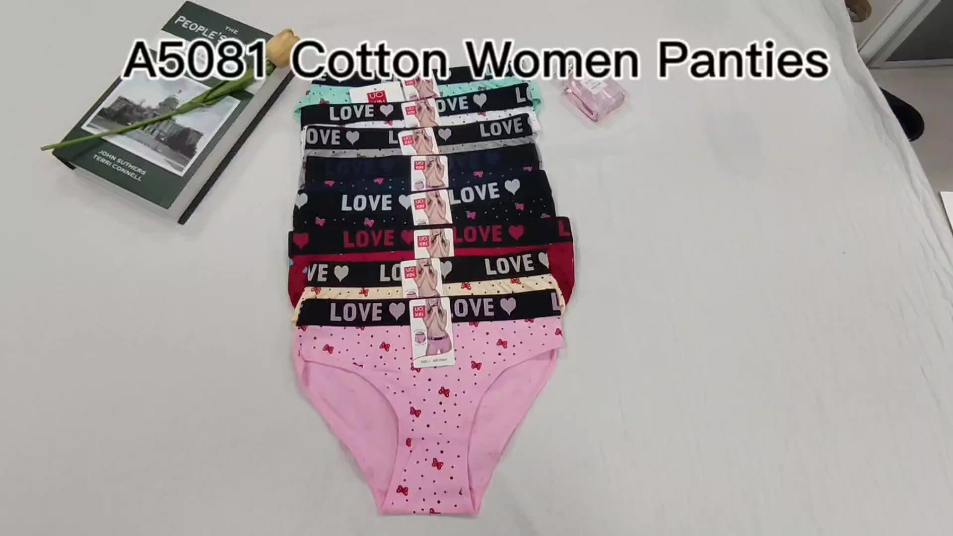 Uokin Female Underwear Cotton Panties High Waist Cotton Spandex Cheap Price Bulk Sale Print ...