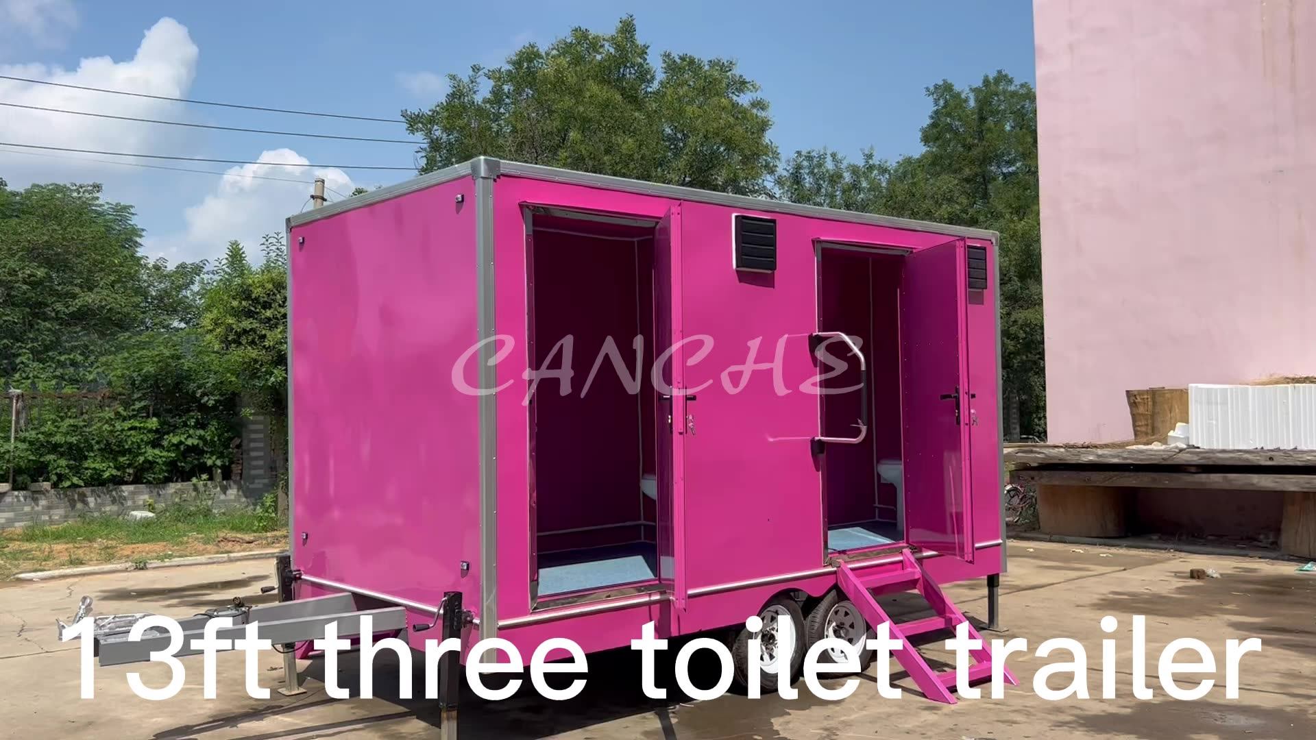 Restroom Toilet Trailer Solar Camping Trailers With Toilet Plastic ...