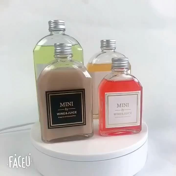 Elegant Premium Mini Seal Flat Square Fancy Tequila Glass Bottle 50ml ...