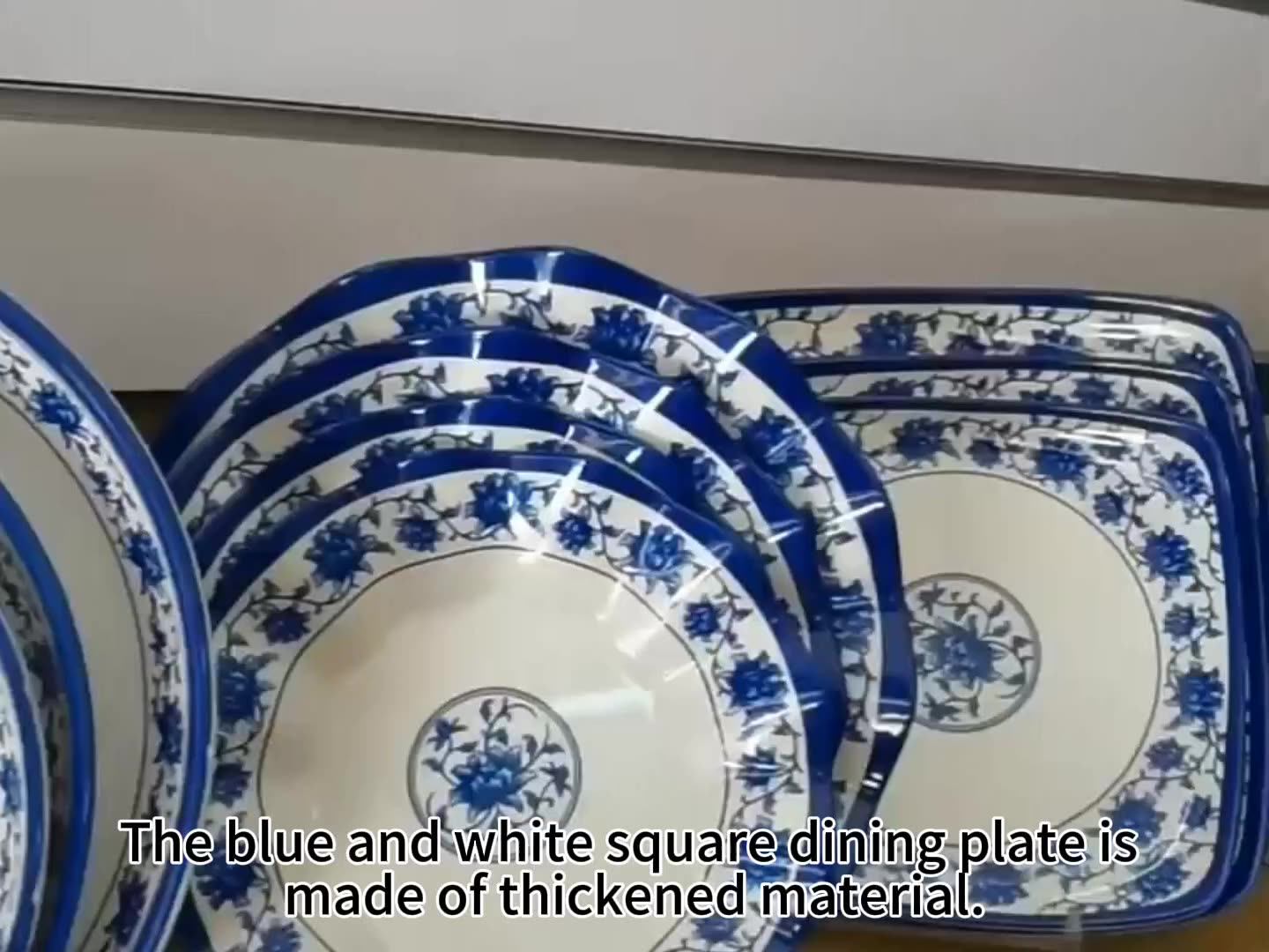 White Blue Melamine Chinese Style Plate Plastic Elegant Plastic ...