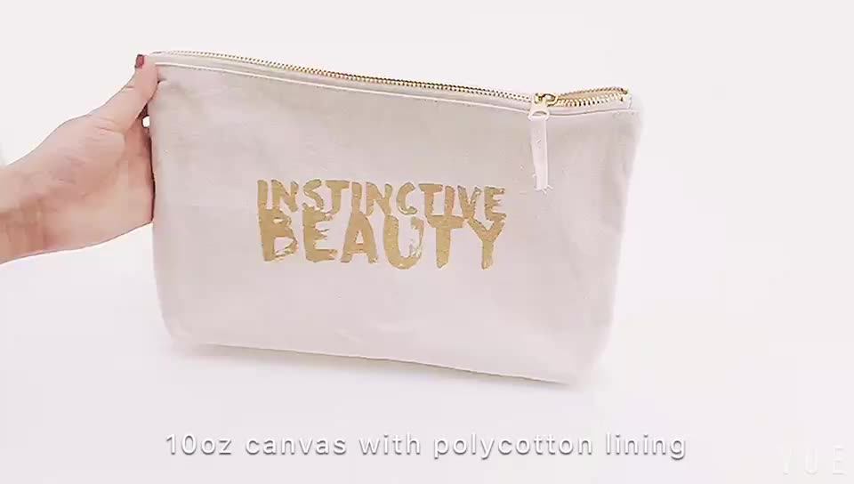 Custom Cosmetic Pouch Zipper Pouch Cosmetic Makeup Bag Promotion Canvas ...