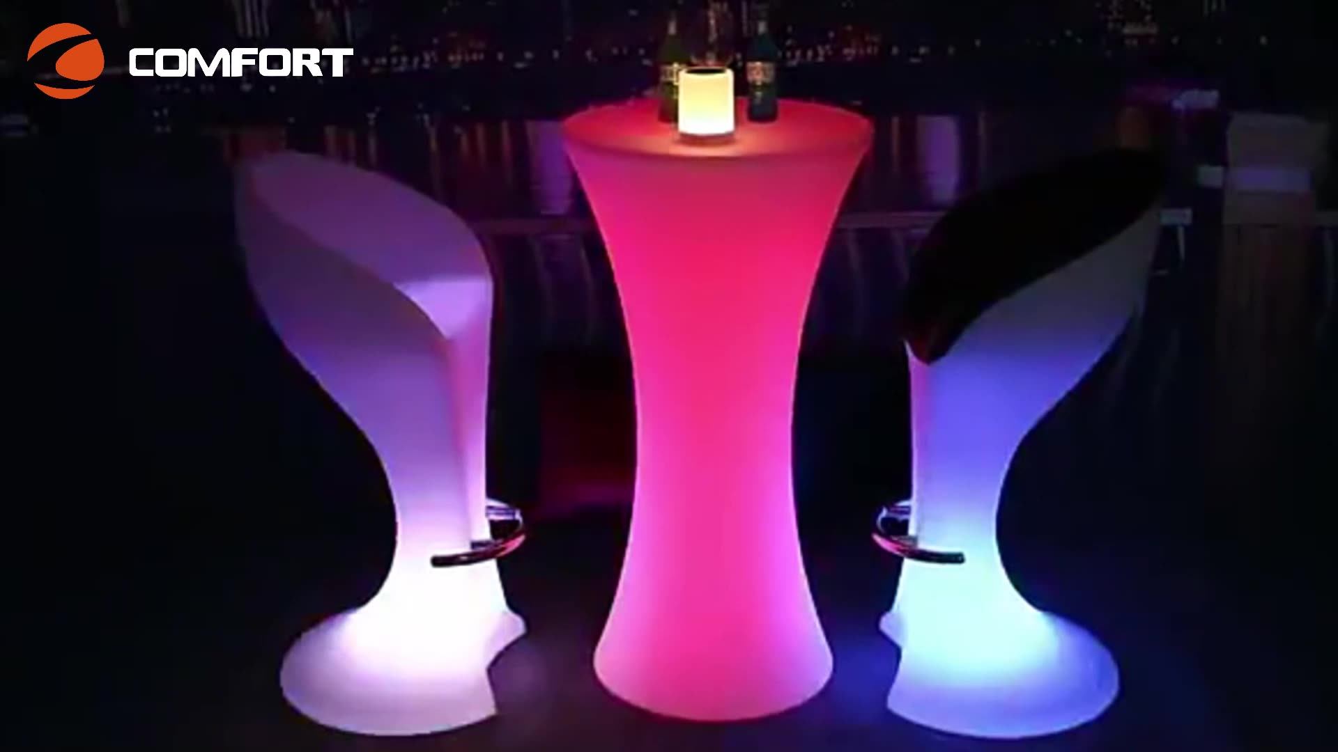 Glowing Led Bar Furniture Light Up Cocktail Table And Chairs ...