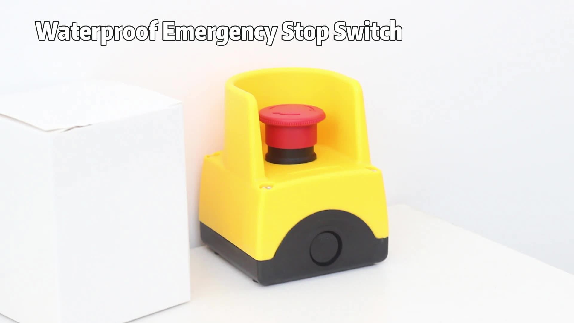Waterproof Emergency Stop Switch Control Box Red Sign Mushroom Push ...