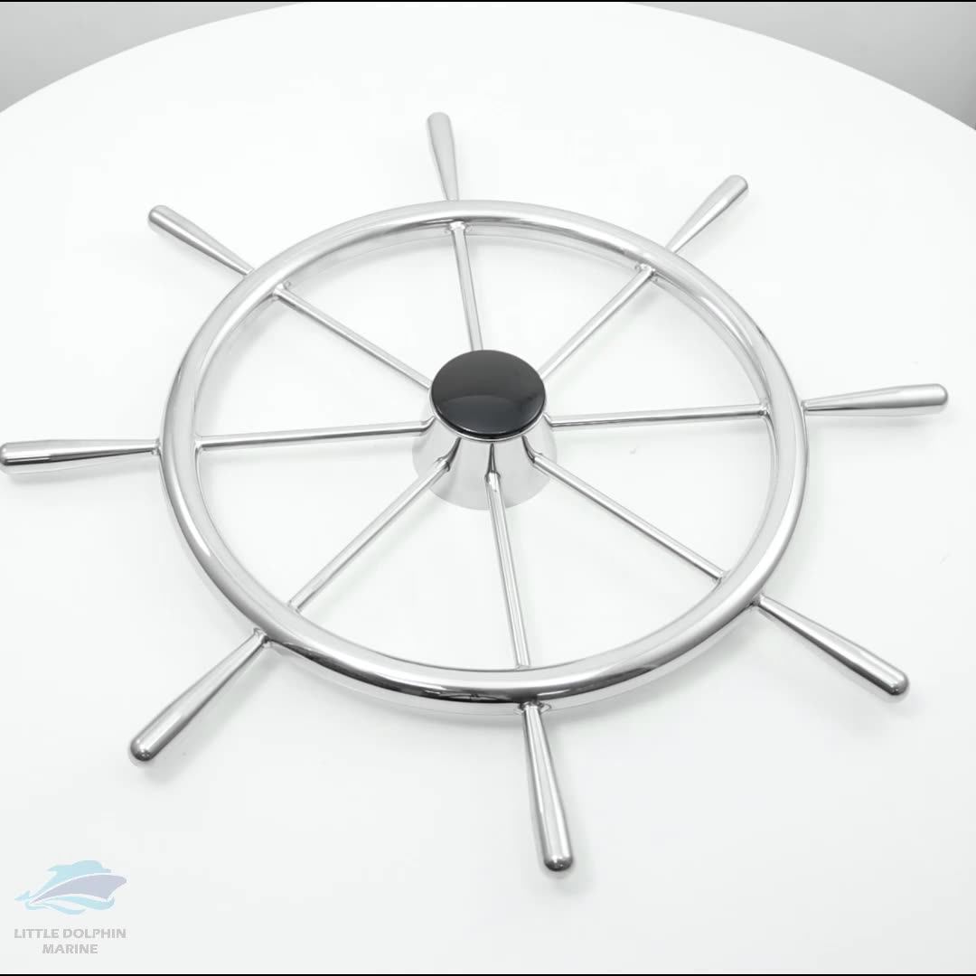 Little Dolphin Boat Stainless Steel Steering Wheel 8 Spokes Marine ...