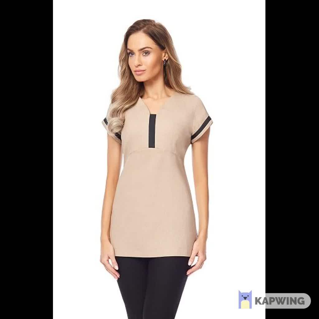 Linen Look Tie Back Spa Tunic Custom Design Custom Fabric Quick ...