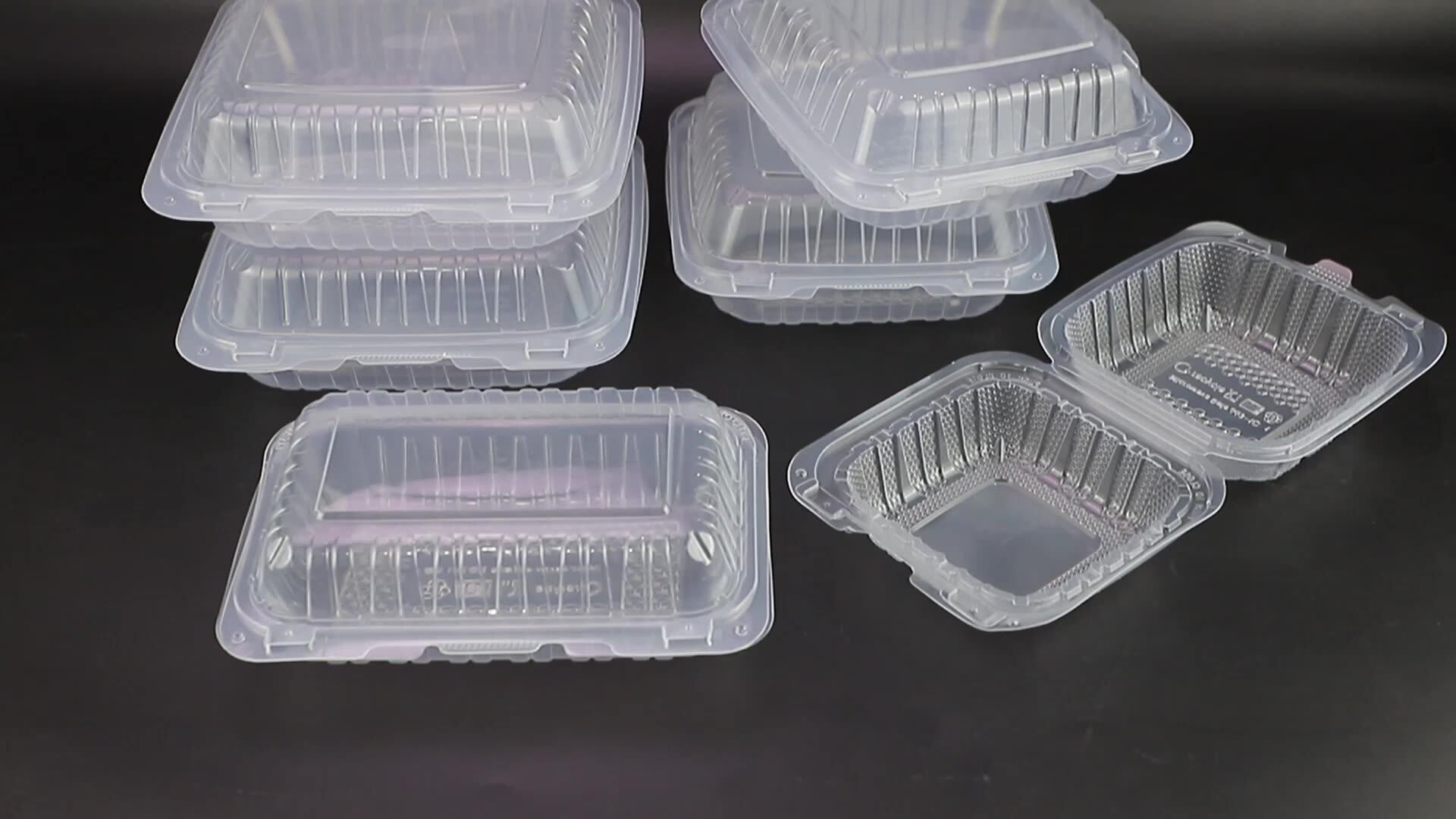 Wholesale Take Out 9x9"inch Clear Plastic Pp Hinged Lid Microwave Food ...