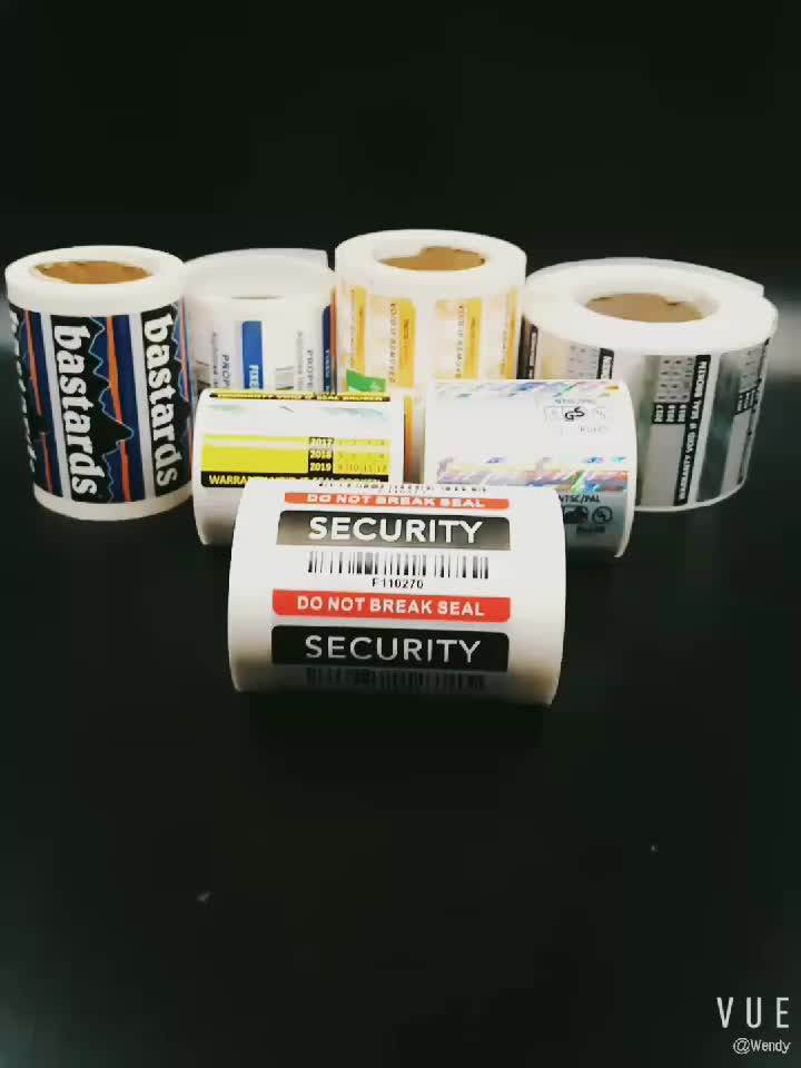 Custom Tamper Evident Destructible Label With Barcode - Buy ...