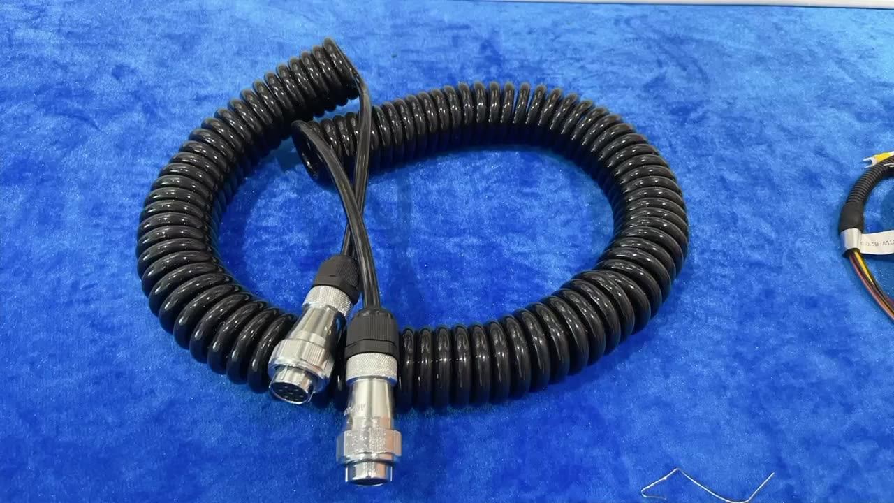 5 Core 7 Pin Coiled Tractor Spiral Suzi Trailer Cable Kit For Truck ...