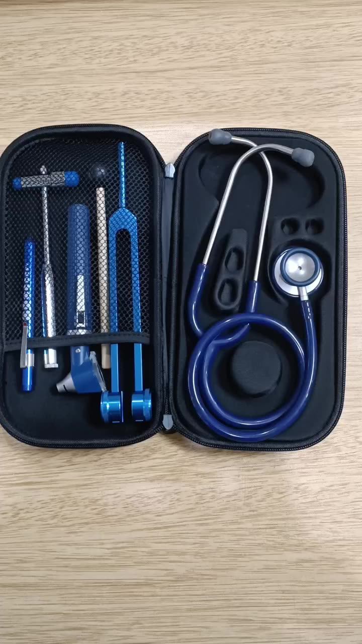 Black Blue Medical Storage Case Kit With Tools Pen Light,Stethoscope ...