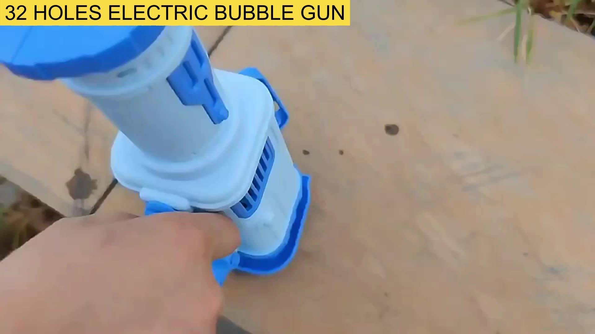 Toyhome Bazooka Bubble Gun Toy Outdoor Summer Electric 32 Hole Bubble ...