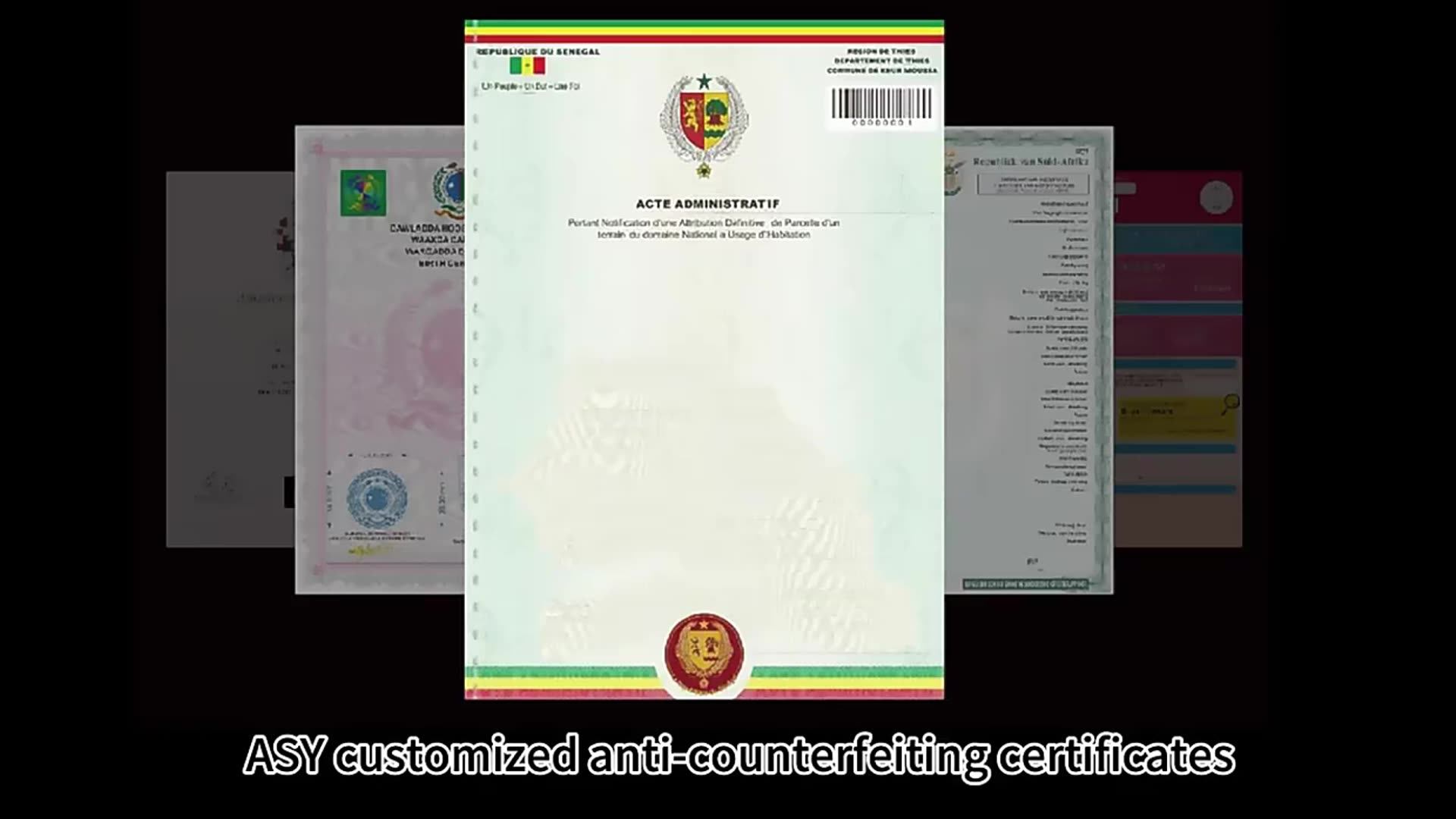 Custom A4 Security Certificate Paper With Watermark And Red Hot Foil Printing University College ...