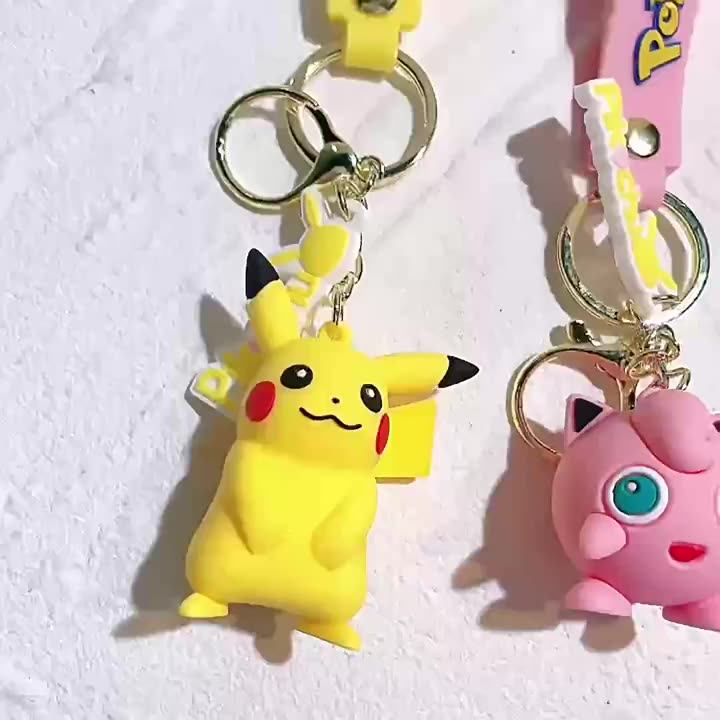 3d Pvc Anime Keychains Car Bag Keyring Promotional Gift Rubber Pokemone ...