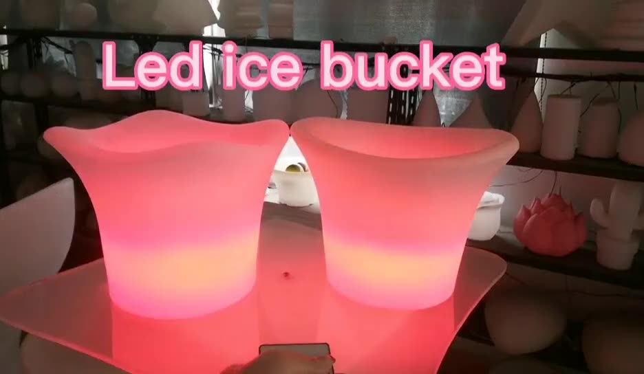 New Led Colour Changing Ice Bucket Wine Drinks Cooler Retro Party Large ...