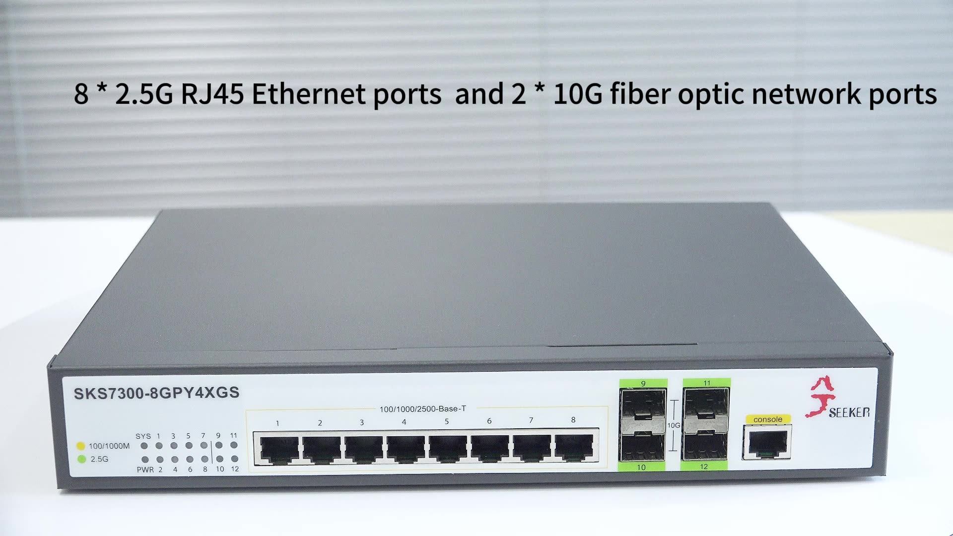 Seekerstor 2500mbps 8 Ports Rj45 Switch 4 X 10gbps Sfp+ Slots Layer 2 ...