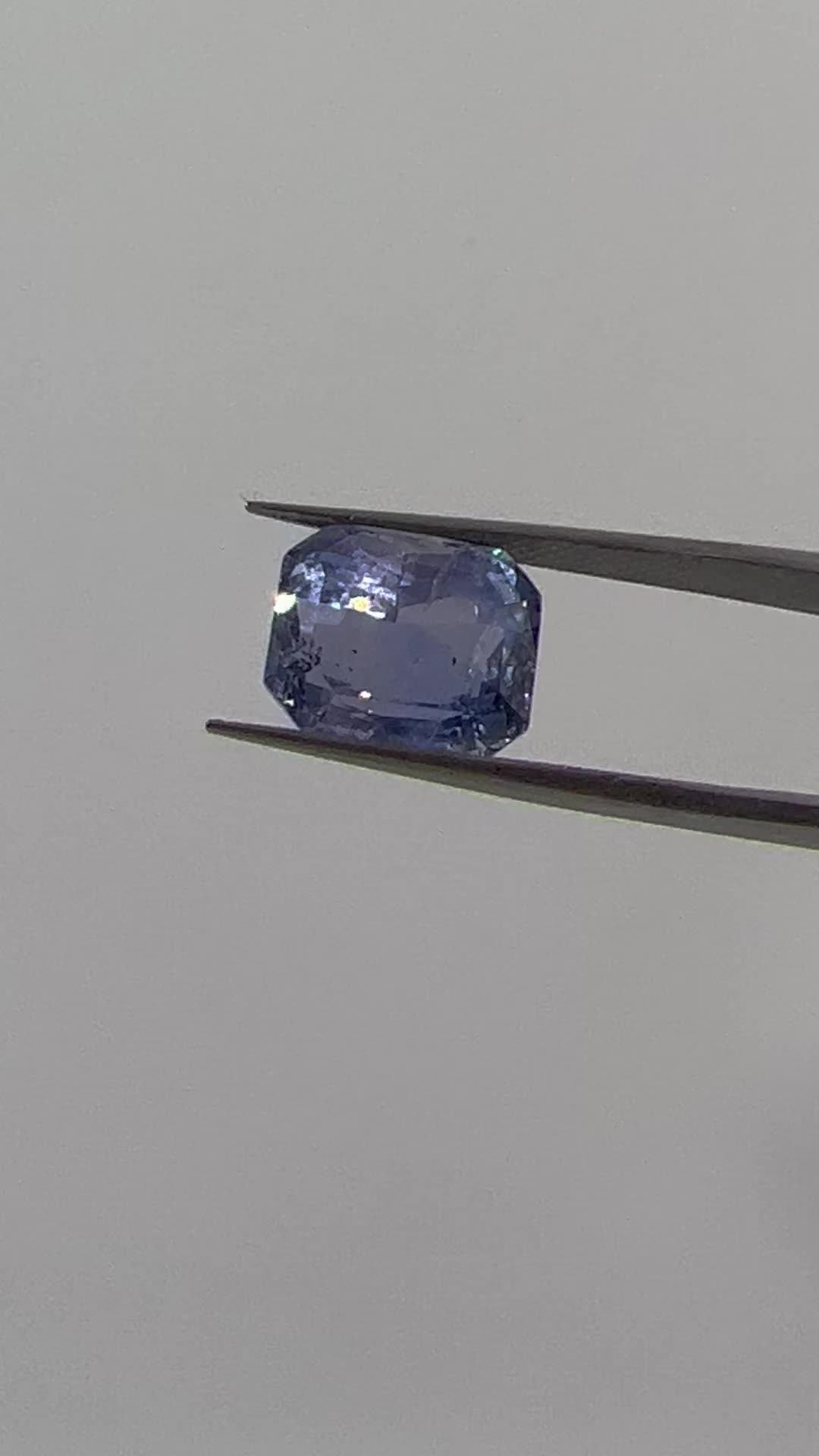 100% Natural Ceylon Blue Sapphire Asscher Cut Gemstone 9 Carats ...