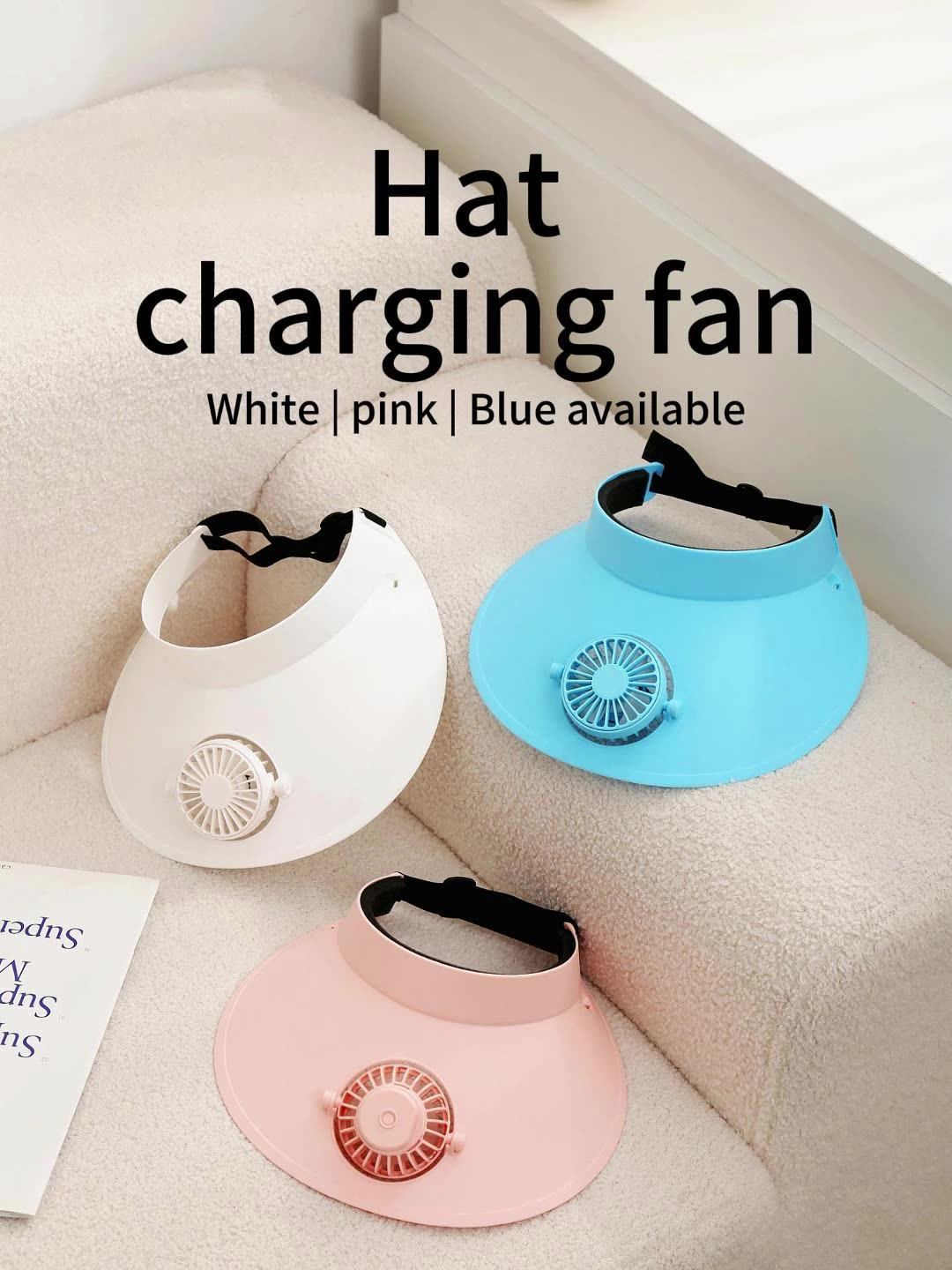 Portable Wearable Plastic Hat Charging Fan Usb/electric/battery Powered ...