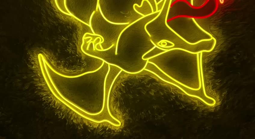 Charizard Led Neon Sign Your Space With The Fiery Power And Iconic ...