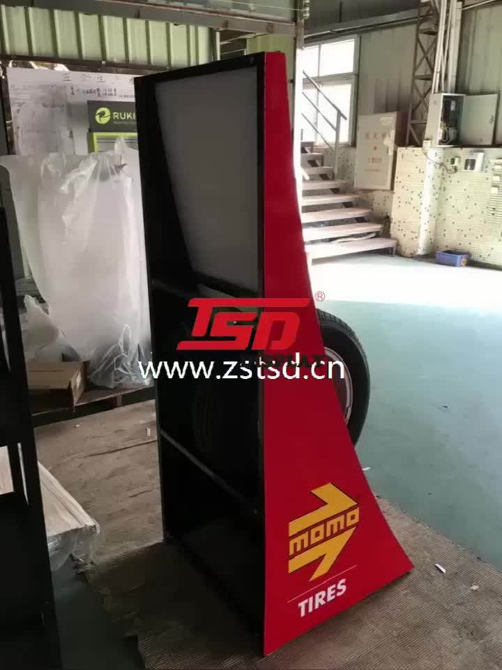 Store Pos Red Metal Single Tire Car Display Rack Automobile Tyres ...