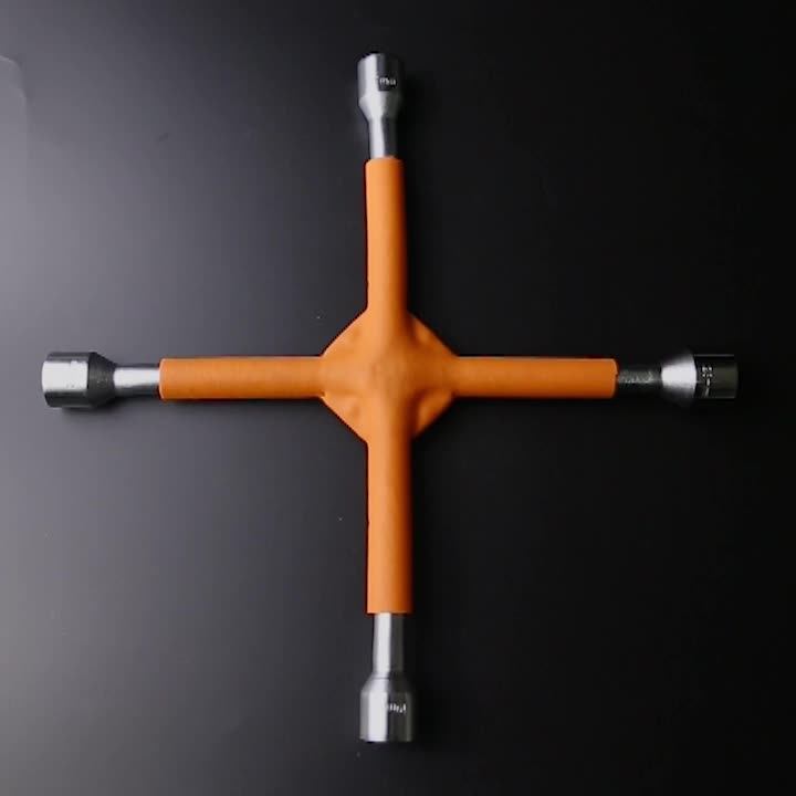 Universal Cross Key Wrench 4 Way Zinc Alloy Electrolytic Polishing ...