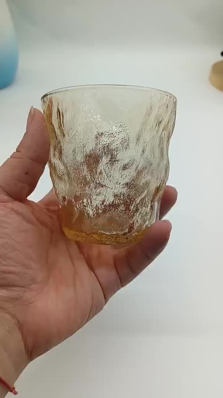 2 Glacier Pattern Glass Creative Water Cup Tea Cup Beverage Juice Cup ...