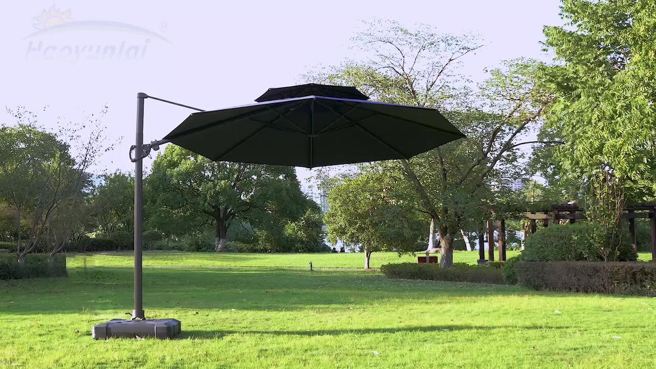 Large Right-cantilever Aluminum Outdoor Garden Sun Umbrella Windproof ...