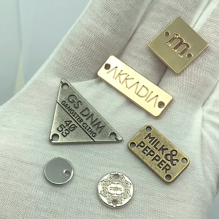 Custom Brand Logo Metal Plate Labels For Handbag Customized Metal Head ...