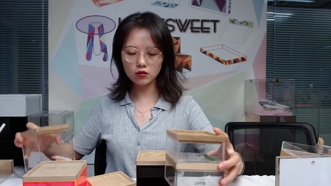 Small Size 2 Layer Wood Storage Box With Acrylic Tray Perfect Way To ...